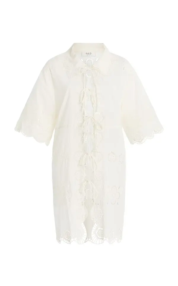 Sea Babette Eyelet Cotton Cover-up - White