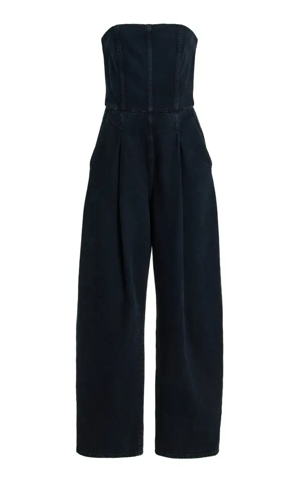 AGOLDE Agyness Strapless Denim Jumpsuit - Dark Wash