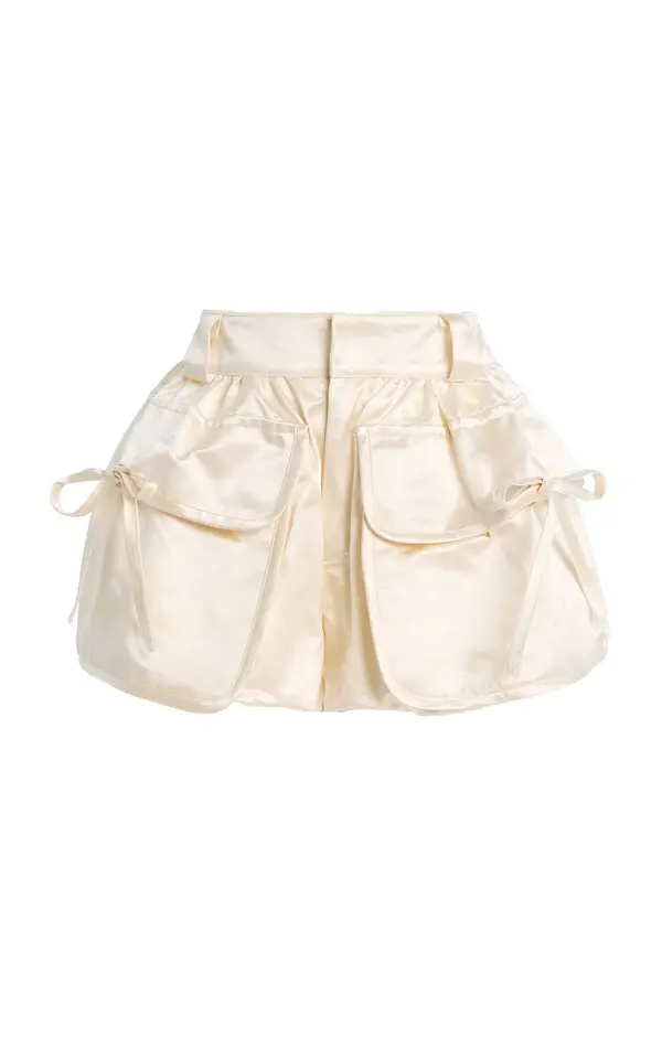 Sea Loraine Satin Bubble Shorts - Ivory