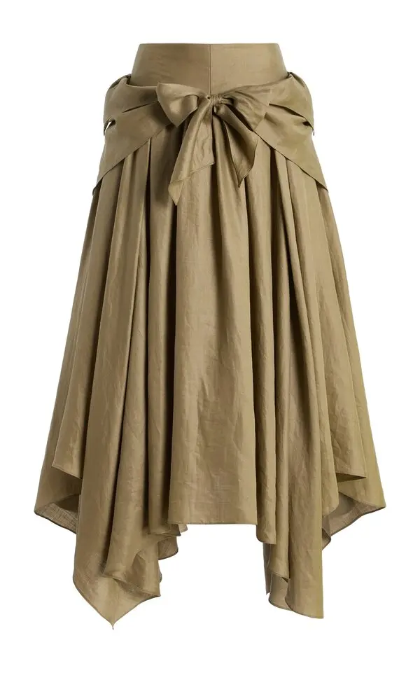 Christopher John Rogers Handkerchief Hem Maxi Skirt - Khaki