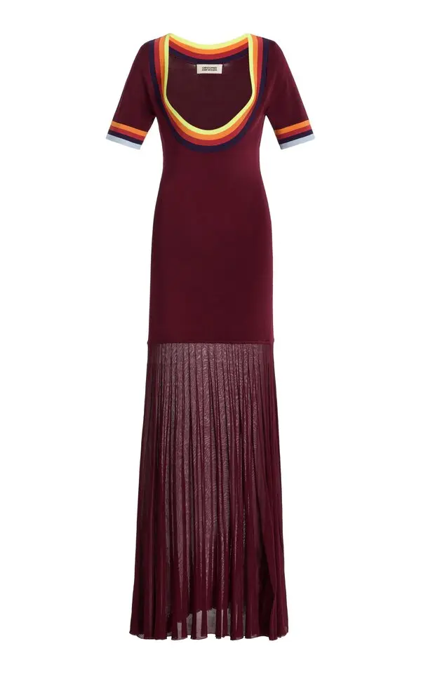 Christopher John Rogers Knit Maxi Dress - Red