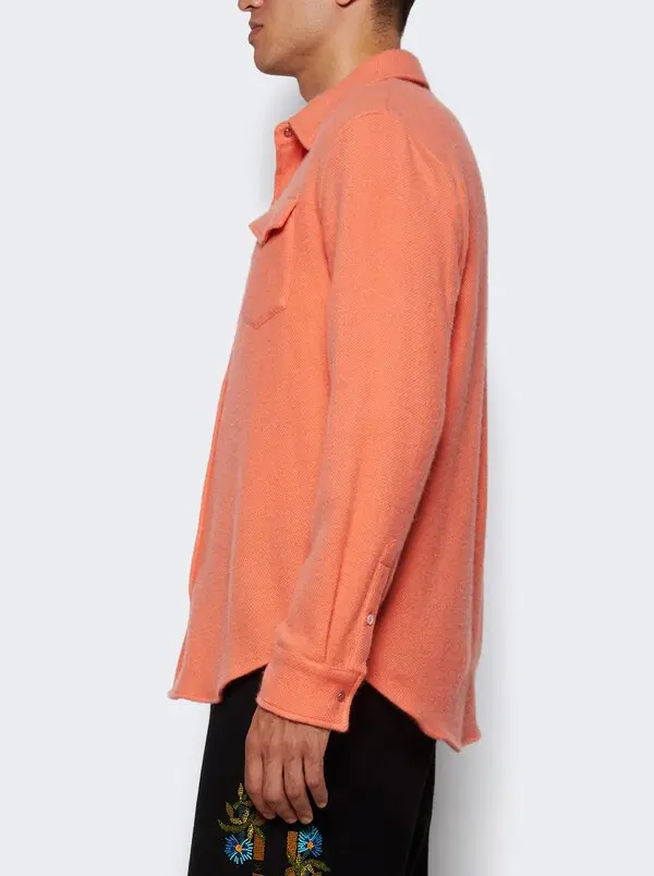 GOD'S TRUE CASHMERE Coraline Solid Cashmere Shirt Sunstone - Orange