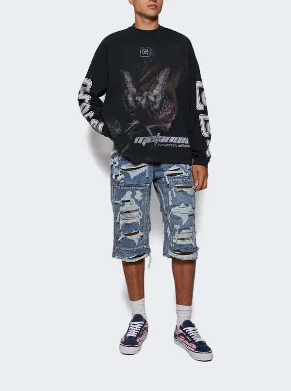 THUG CLUB Hell Camo Denim Shorts
