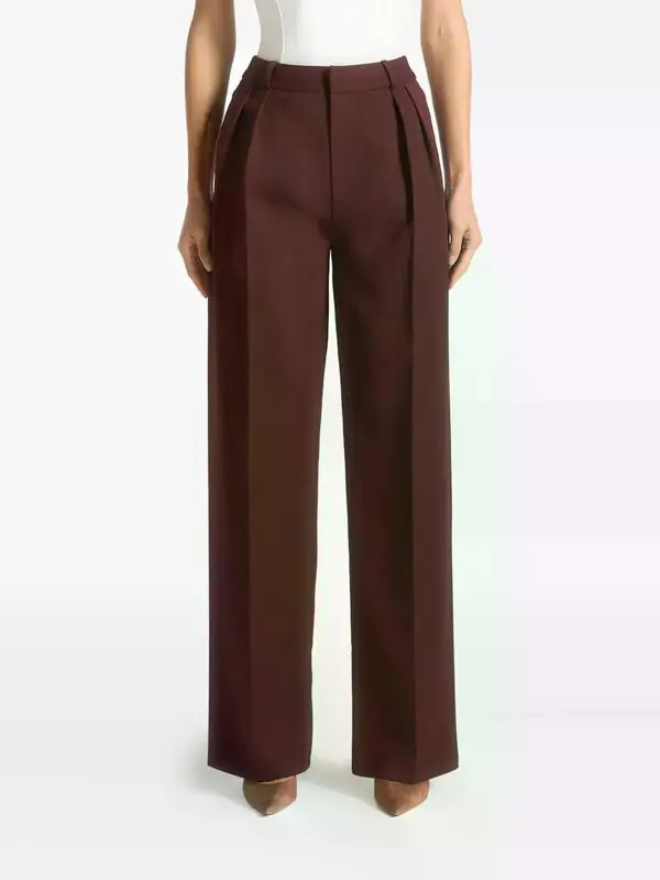 Manière De Voir Julie Pleat Wine Tailored Trousers - Red