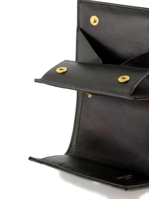 Saint Laurent Cassandre Leather Wallet - Black