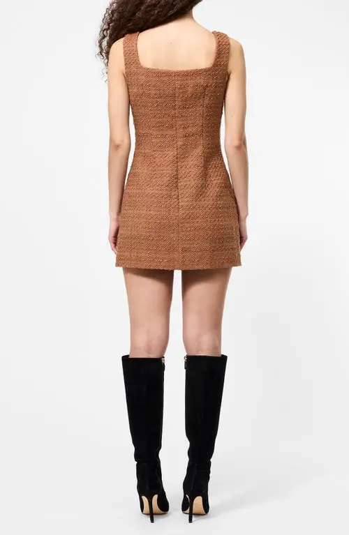 French Connection Structured Tweed Square Neck Mini Dress