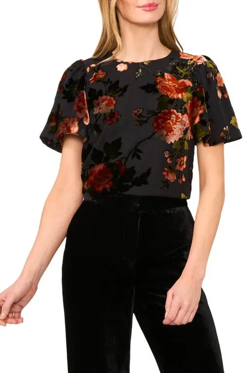 Ted Baker London Velvet Burnout Flutter Sleeve Top