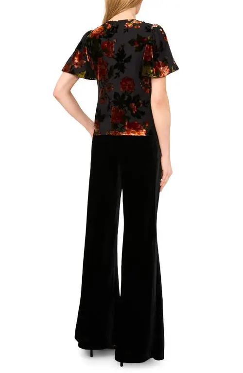 Ted Baker London Velvet Burnout Flutter Sleeve Top