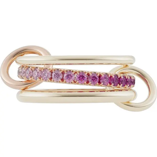 SPINELLI KILCOLLIN Petunia Ombré Pink Sapphire Linked Ring - Yellow Gold
