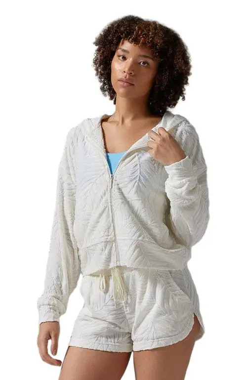 TAVI Palm Terry Zip Hoodie - Coconut
