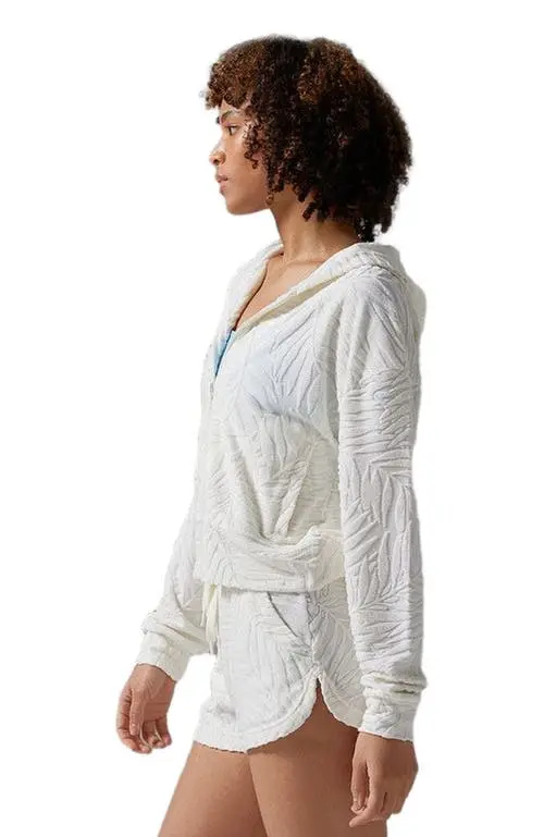 TAVI Palm Terry Zip Hoodie - Coconut