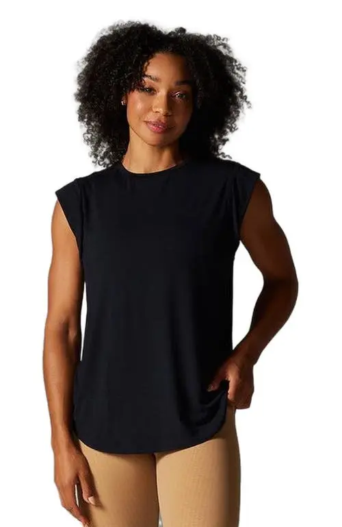 TAVI Cap-sleeve Muscle Tee - Ebony