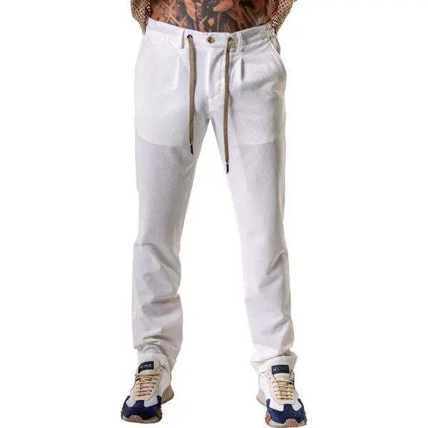 MACEOO Everyday Ebony Slim Fit Trousers - Coconut White