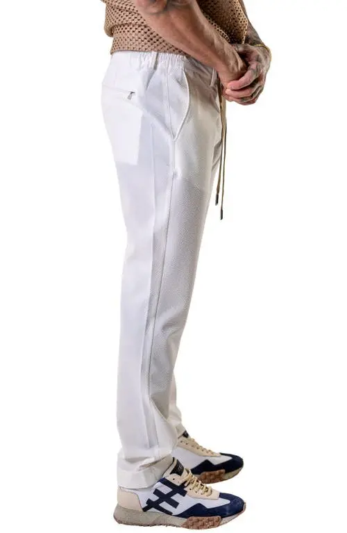MACEOO Everyday Ebony Slim Fit Trousers - Coconut White