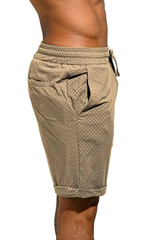 MACEOO Cotton Blend Drawstring Shorts - Brown