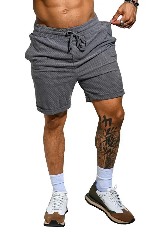 MACEOO Cotton Blend Drawstring Shorts - Grey