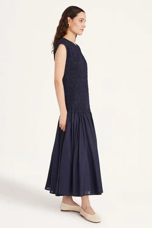 Merlette Stijl Midi Dress - Navy