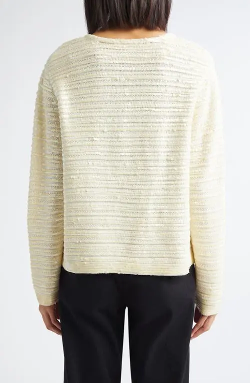 BODE Spotlight Sequin Virgin Wool Swing Cardigan - Ivory