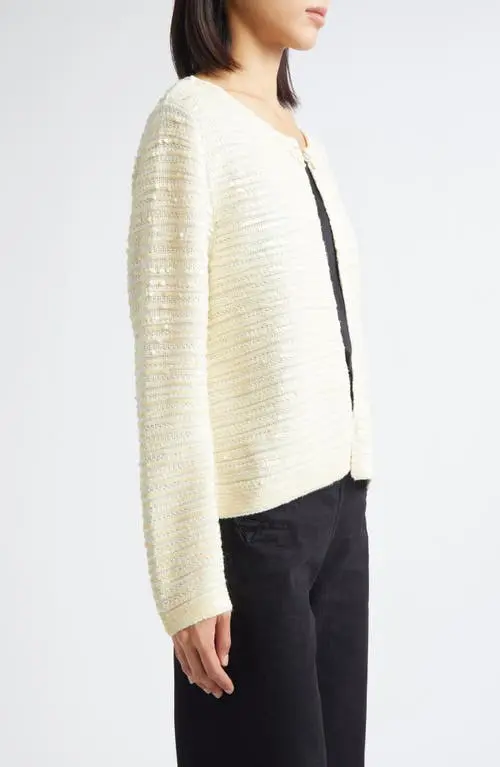 BODE Spotlight Sequin Virgin Wool Swing Cardigan - Ivory