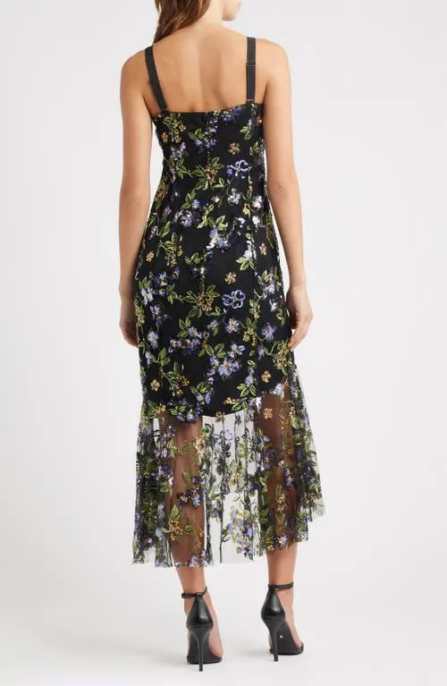 Sam Edelman Sequin Embroidered Midi Dress