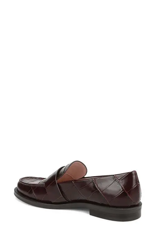 FAVORITE DAUGHTER Lola Loafer - Deep Bordeaux Croc