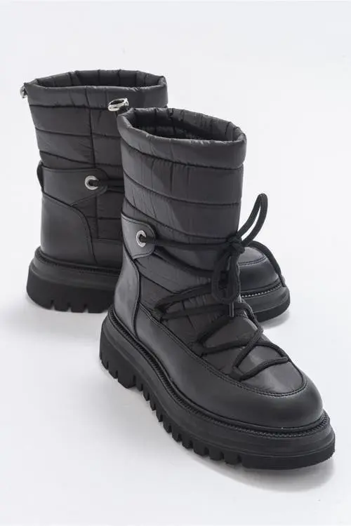 PROLOGUE SHOES Weld Snow Boots - Black Faux Leather