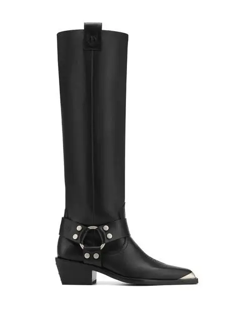 NAKED WOLFE Stark Leather Knee High Boots - Black