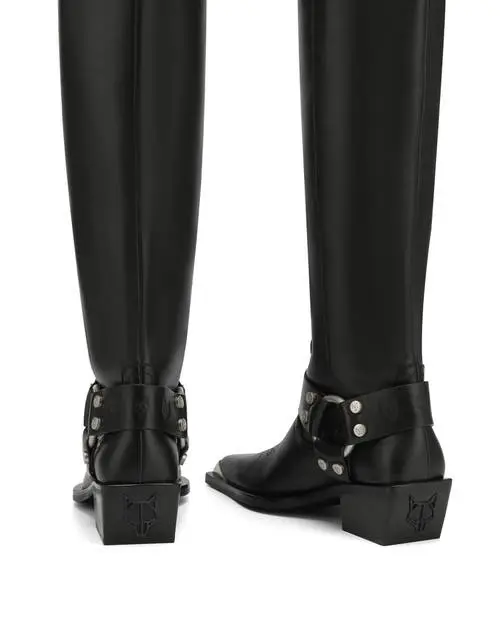 NAKED WOLFE Stark Leather Knee High Boots - Black