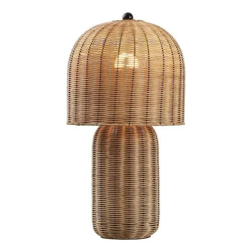 JONATHAN Y Minna 22.5" Modern Coastal Woven Rattan Arched Led Table Lamp - Natural Brown