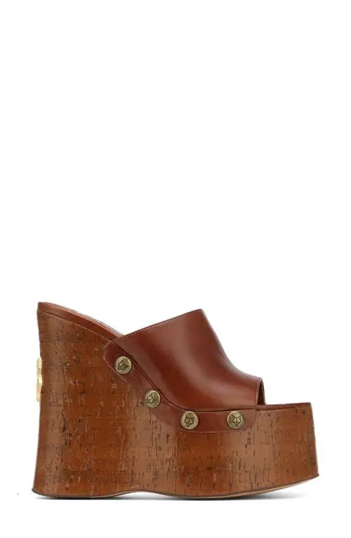 NAKED WOLFE Tulip Leather Wedge Clog Heel