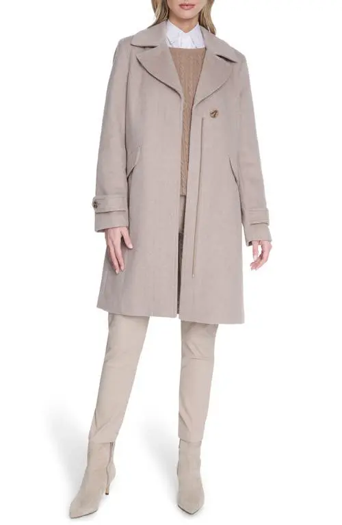 Cole Haan Wool-blend Coat With Button Cuffs - Bone