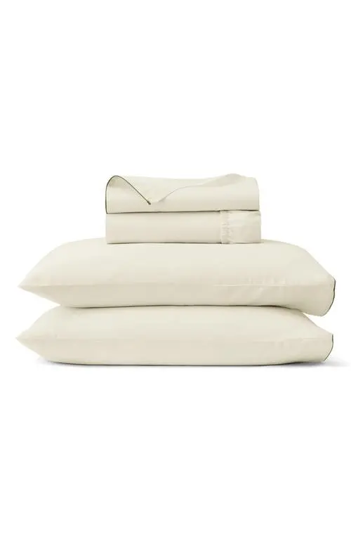 BOLL & BRANCH Signature Piped Edge Sheet Set - Cream/olivine
