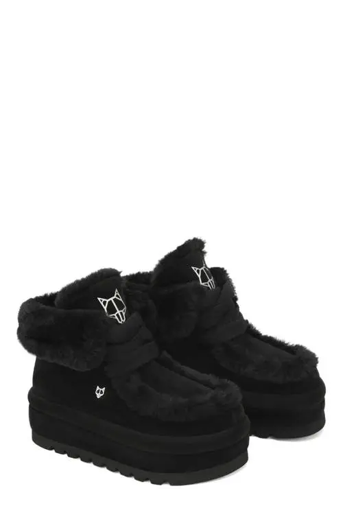 NAKED WOLFE Bambi Suede Shearling Boots - Black