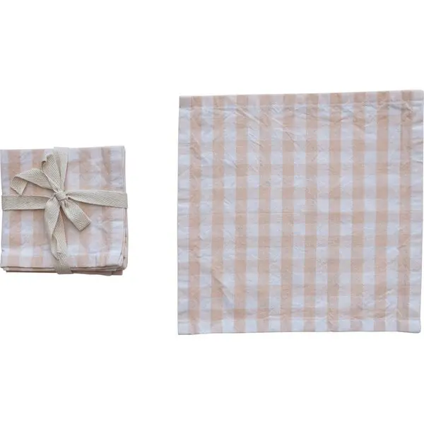STORIED HOME Cotton Gingham Napkins