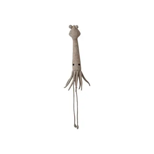 STORIED HOME Handmade Wool Felt Squid Wall Hanging - Grey