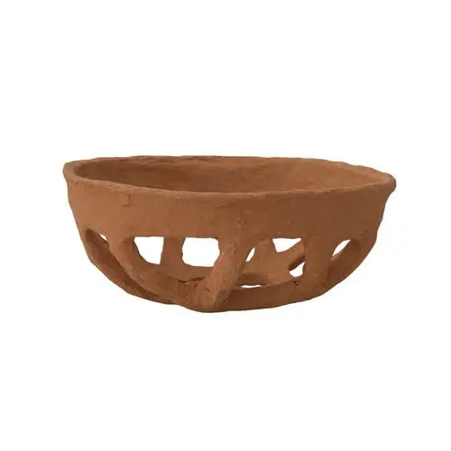 STORIED HOME Decorative Handmade Paper Mache Basket - Red