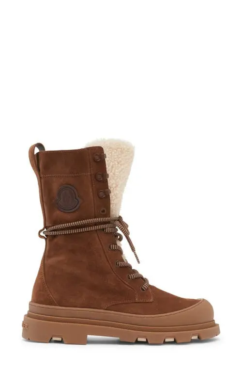 Moncler Vera Genuine Shearling Trim Boots - Pinecone