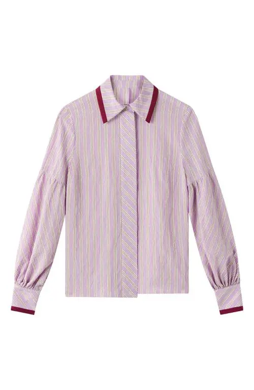 LK BENNETT Selma Striped Lantern Sleeve Button-up Shirt