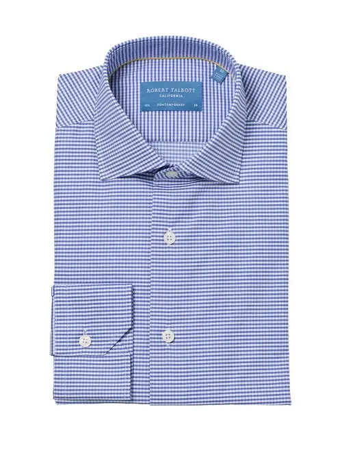 Robert Talbott Reynolds Contemporary Check Twill Shirt - Navy