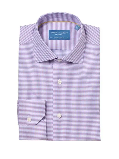 Robert Talbott Reynolds Contemporary Check Twill Shirt - Raspberry
