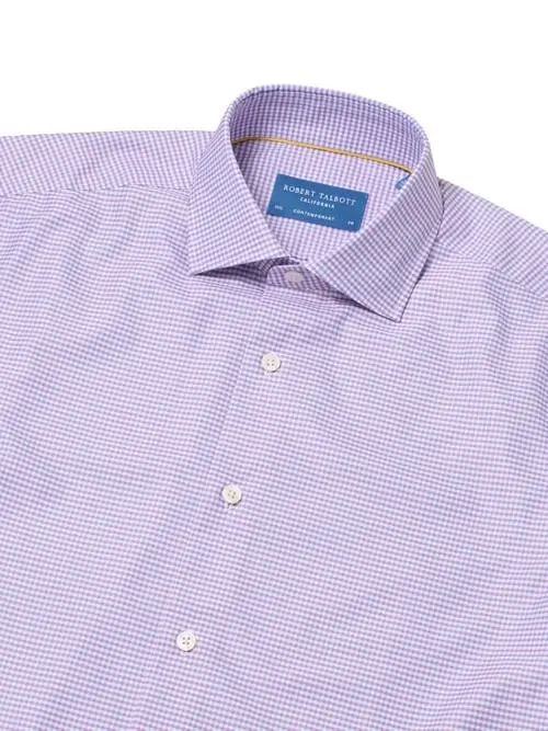 Robert Talbott Reynolds Contemporary Check Twill Shirt - Raspberry