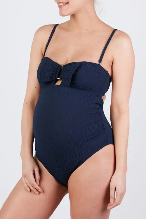 CACHE COEUR Bambou Maternity Swimsuit - Navy