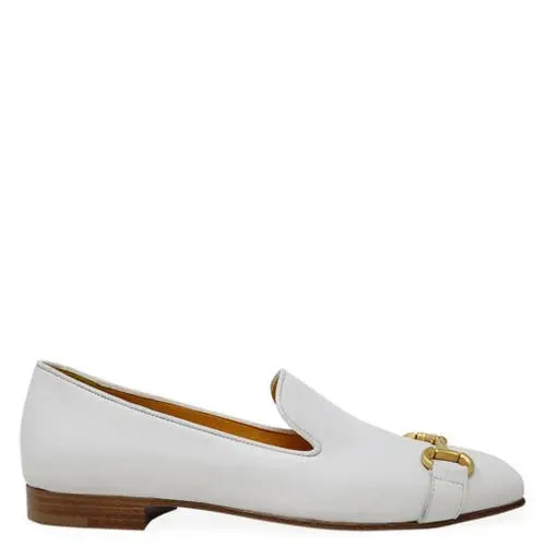 MADISON MAISON Square Toe Horsebit Loafer - White/gold