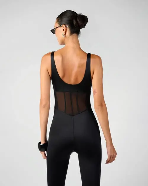 WeWoreWhat Spandex Sheer Panel Bodysuit