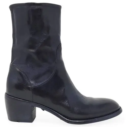 MADISON MAISON Leather Mid-calf Boots - Navy