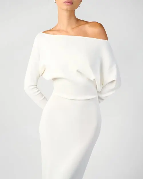 WeWoreWhat Off-shoulder Sweater Midi Dress