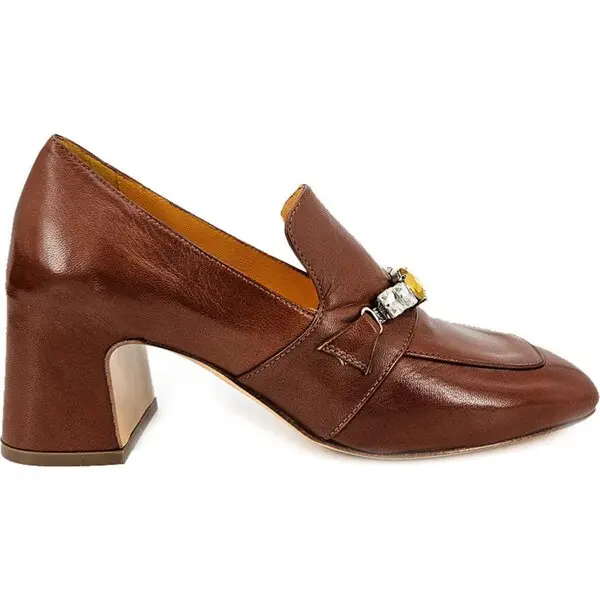 MADISON MAISON Heel Jewel Loafer - Cognac