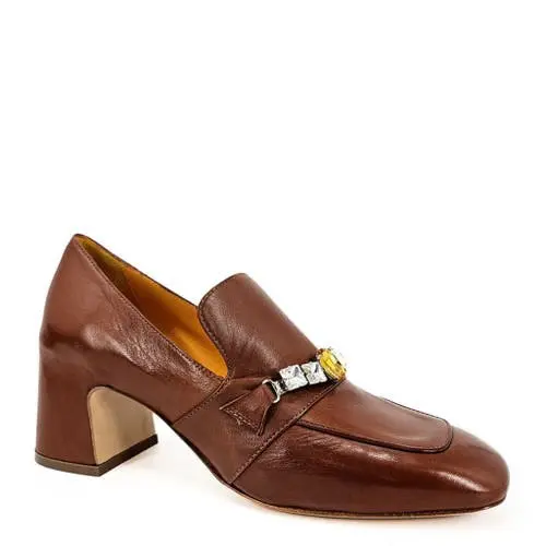 MADISON MAISON Heel Jewel Loafer - Cognac