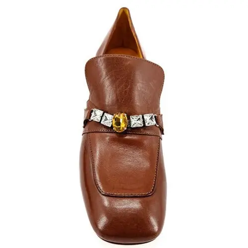 MADISON MAISON Heel Jewel Loafer - Cognac