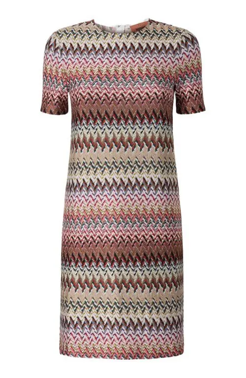Missoni Half-sleeved Zigzag Viscose Blend Dress